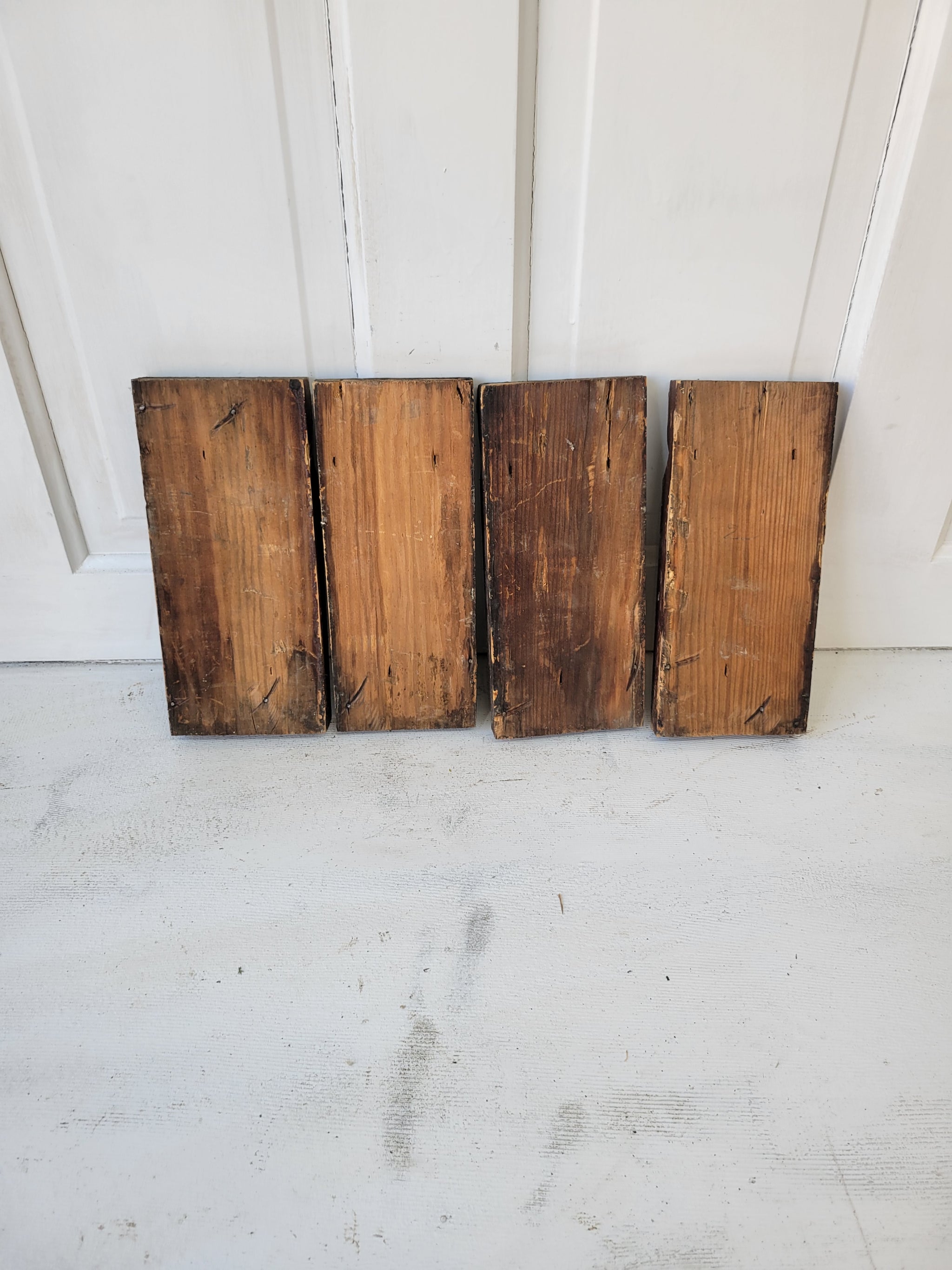 4 Matching Antique Plinth Blocks, Base Trim Corner Blocks #062101 ...