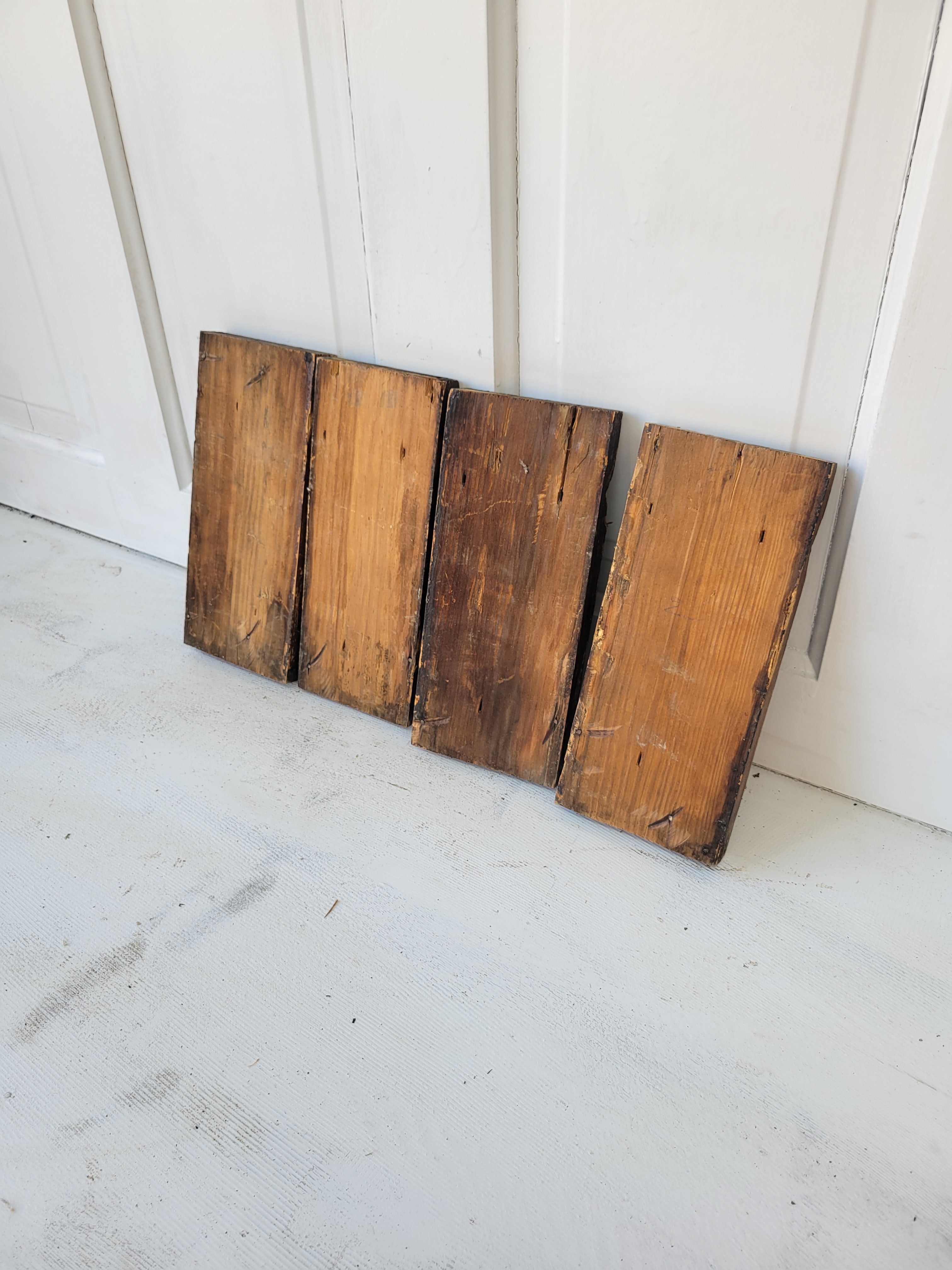 4 Matching Antique Plinth Blocks, Base Trim Corner Blocks #062101 ...