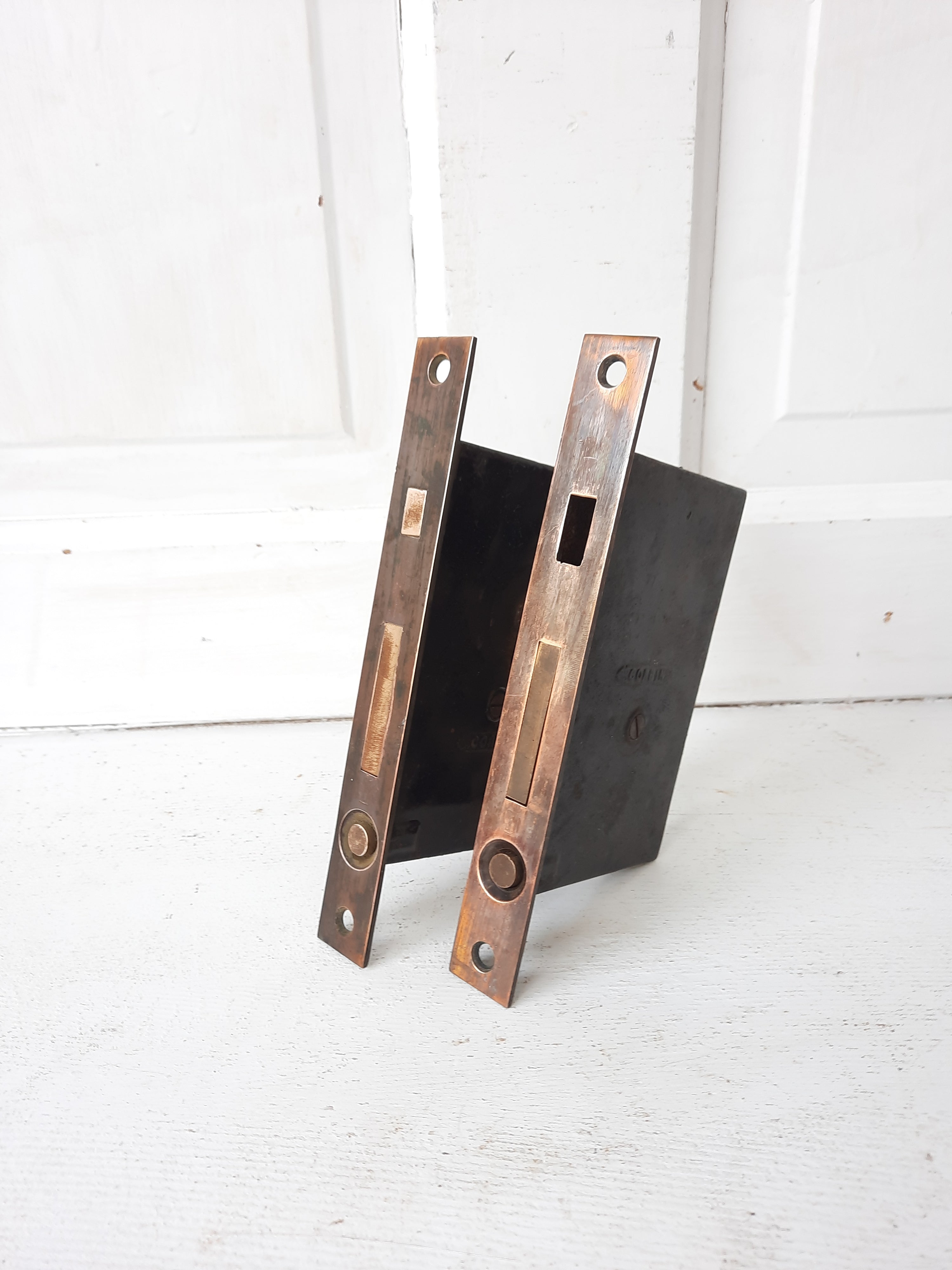 Corbin Antique Double Pocket Door Lock Set of Mortise Locks, Rolling o ...