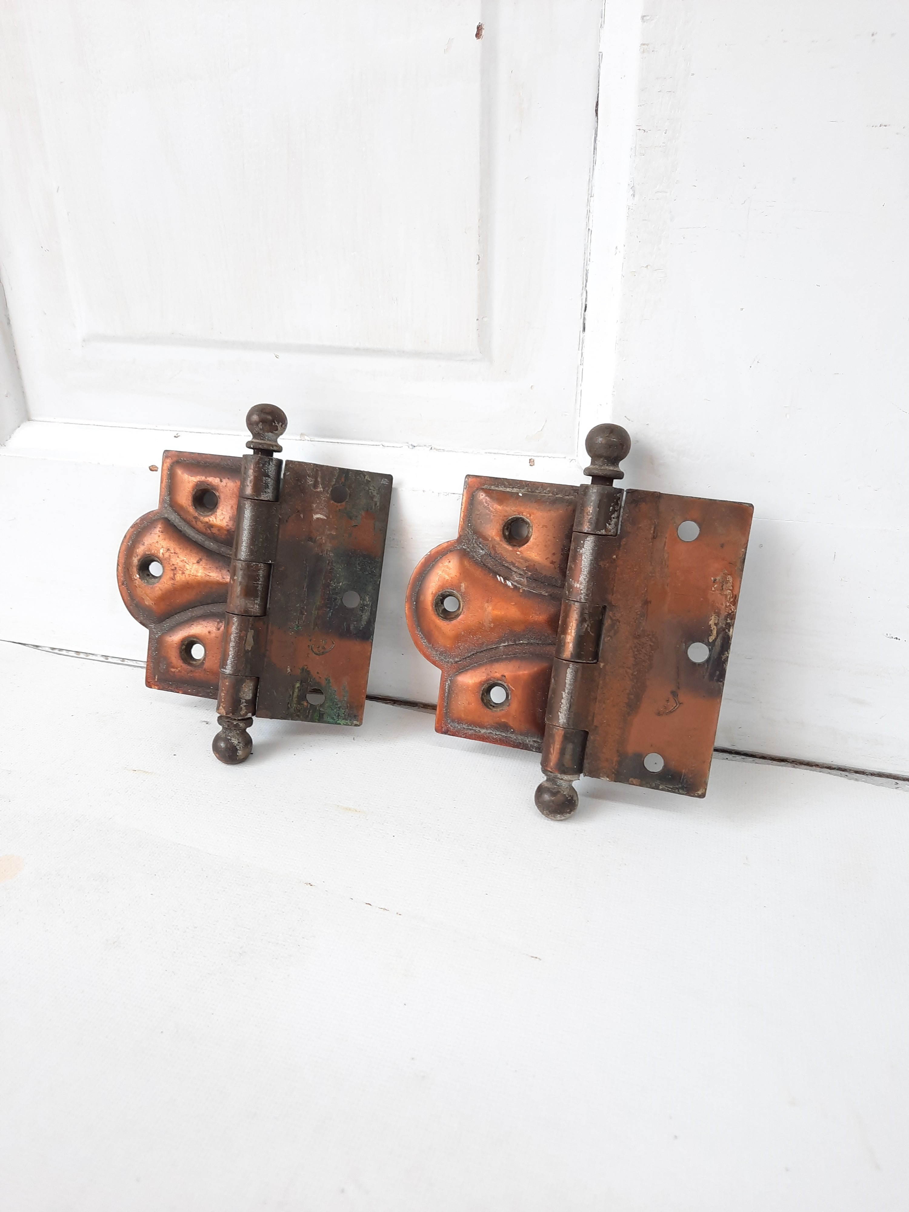 Decorative Half Mortise Hinges, Left Hand Swing, Butterfly Style Antiq ...