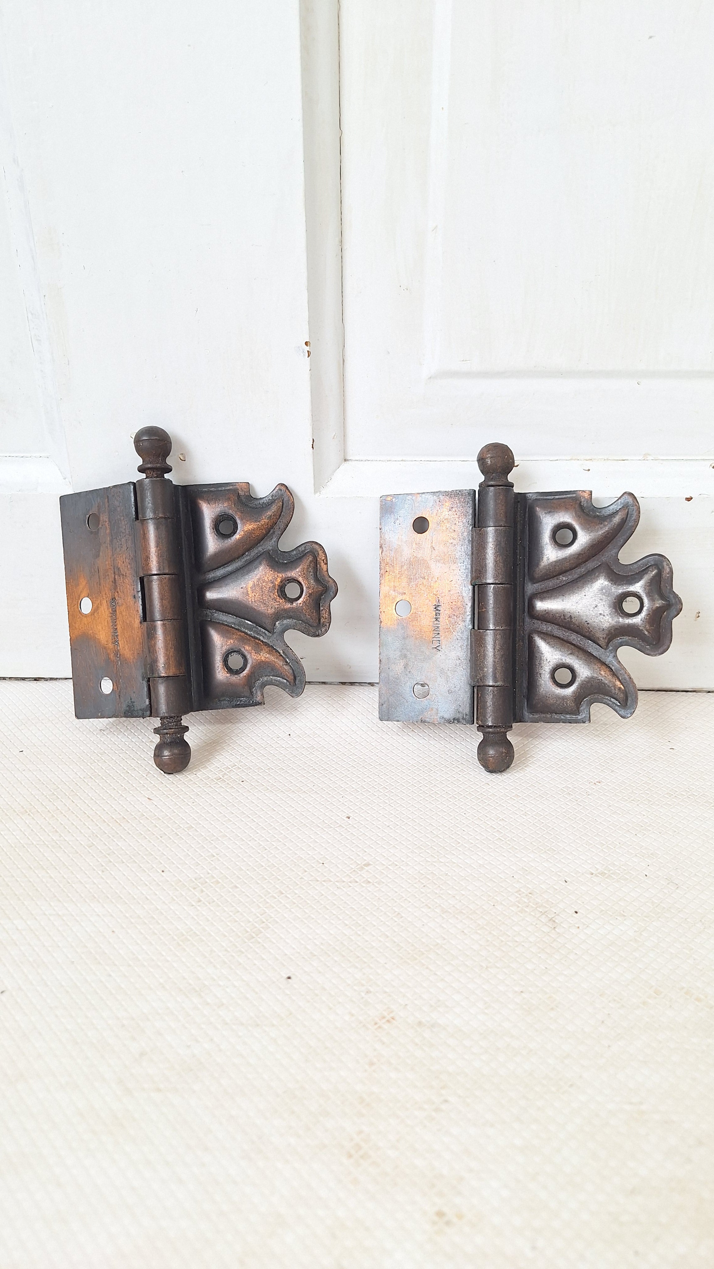 Ornate Half Mortise Hinges, Right Hand Swing, Butterfly Style Antique ...