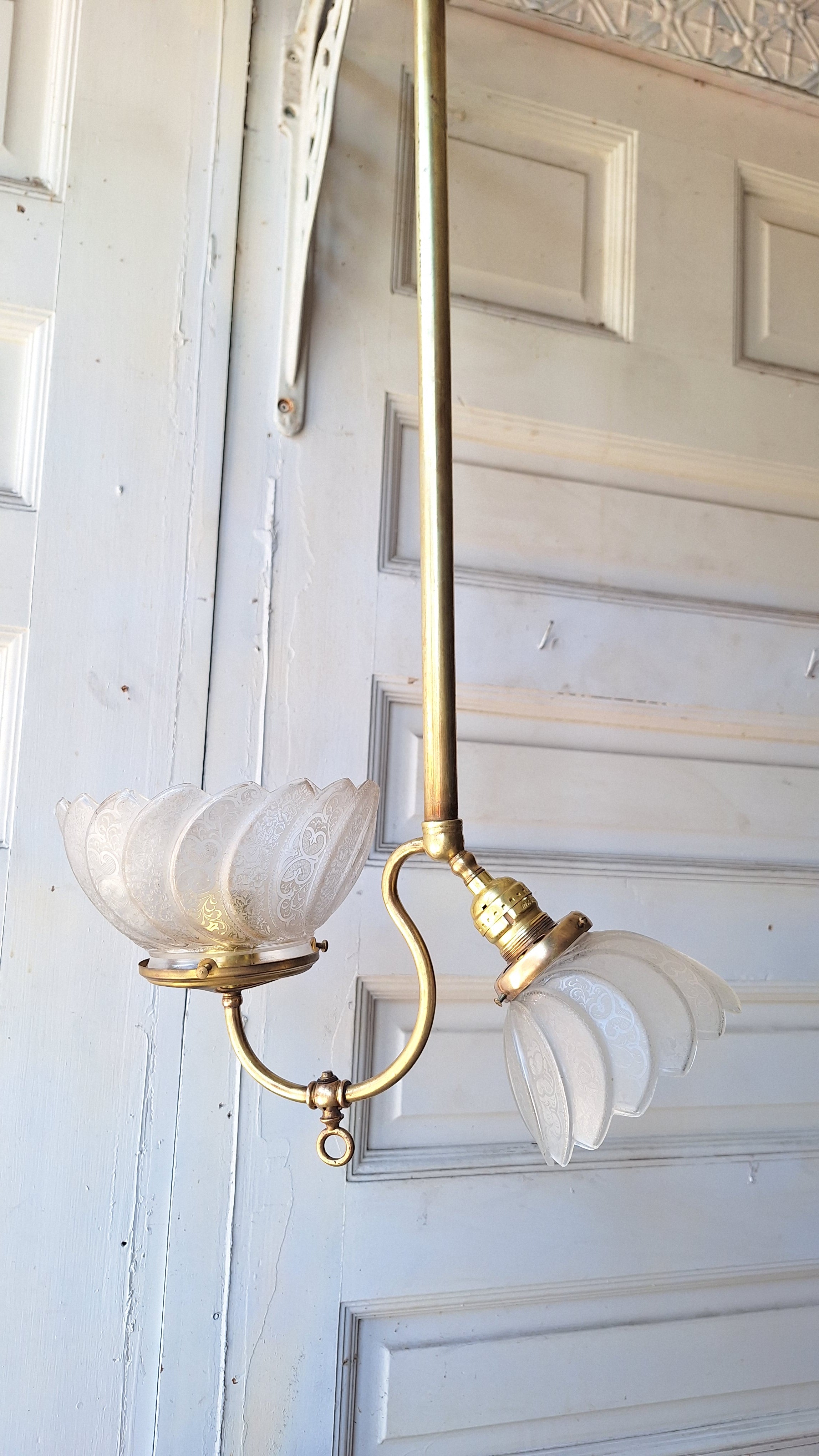 Antique Gas Lamp, Gas and Electric, Vintage Gas Light, Brass Gas Fixtu ...